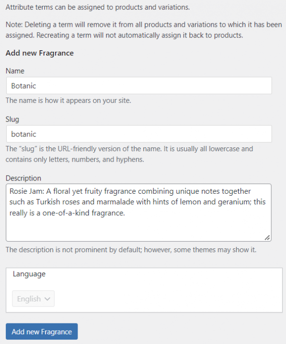Update Attribute Descriptions After Choice Selection Woocommerce